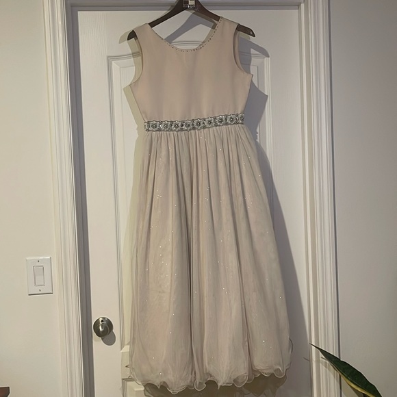 Dresses | Formal Cream Colored Dress With Sparkle Tool All The Way Down ...